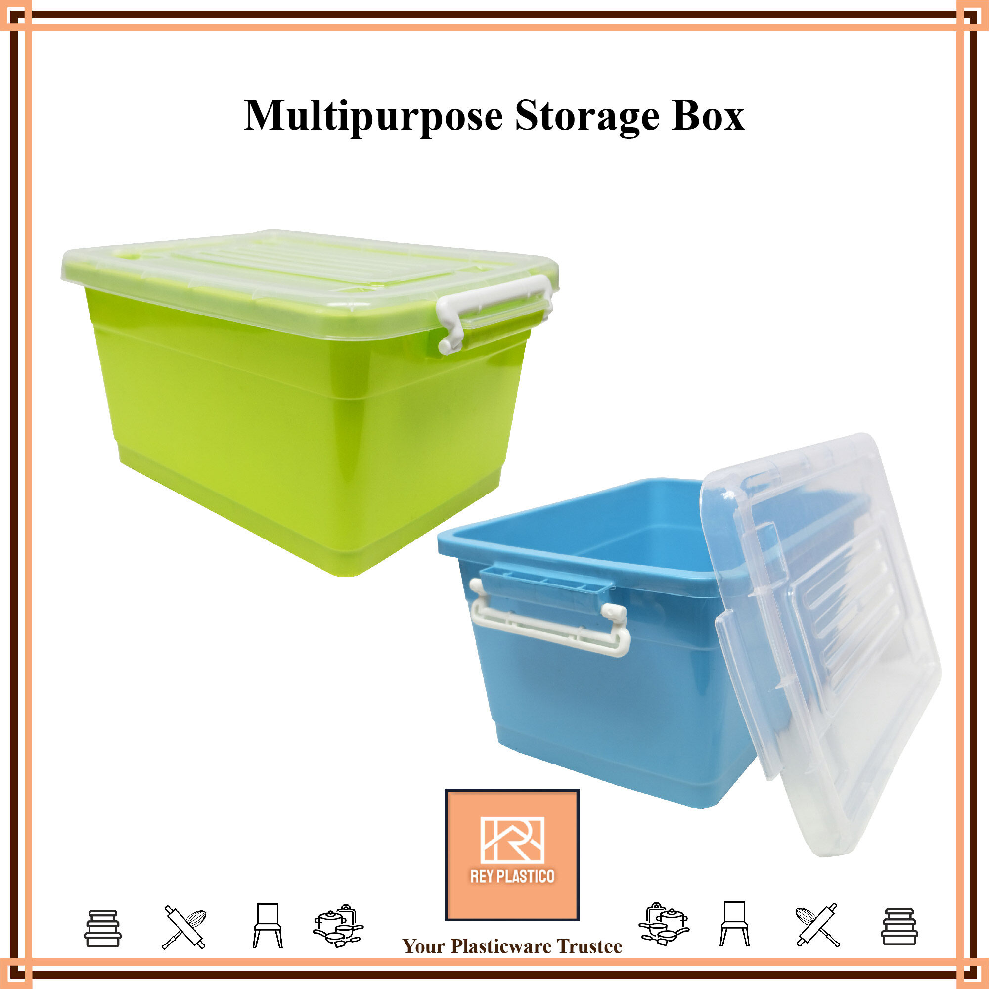 12 Liter LH Colourful Storage Box /Kotak Simpanan/ Multipurpose Storage ...