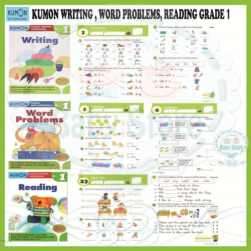 Kumon English Reading/Writing/Words problem graded workbooks | Lazada