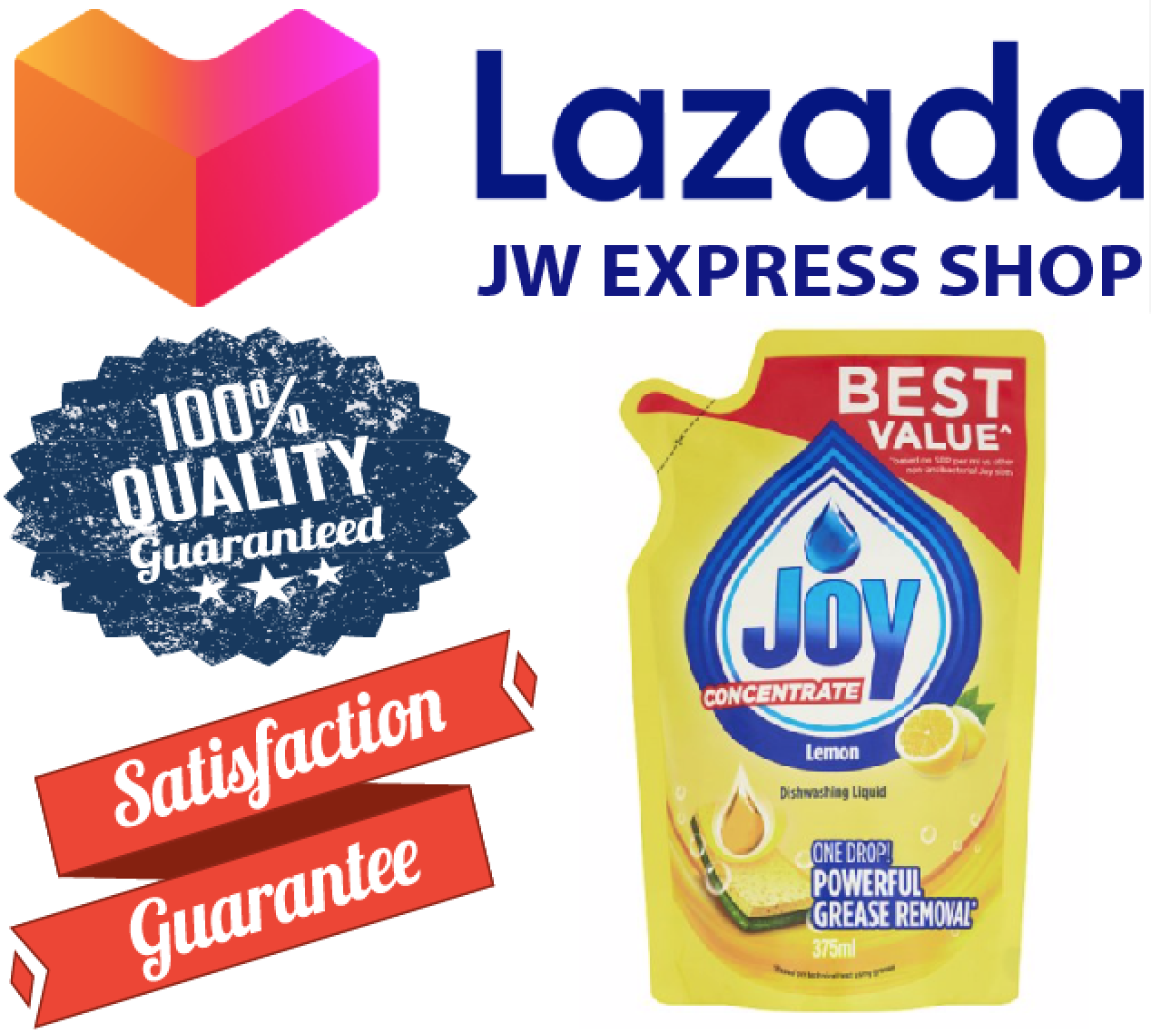Joy Sparkling Lemon Concentrate Dishwashing Liquid Refill 375ml | Lazada