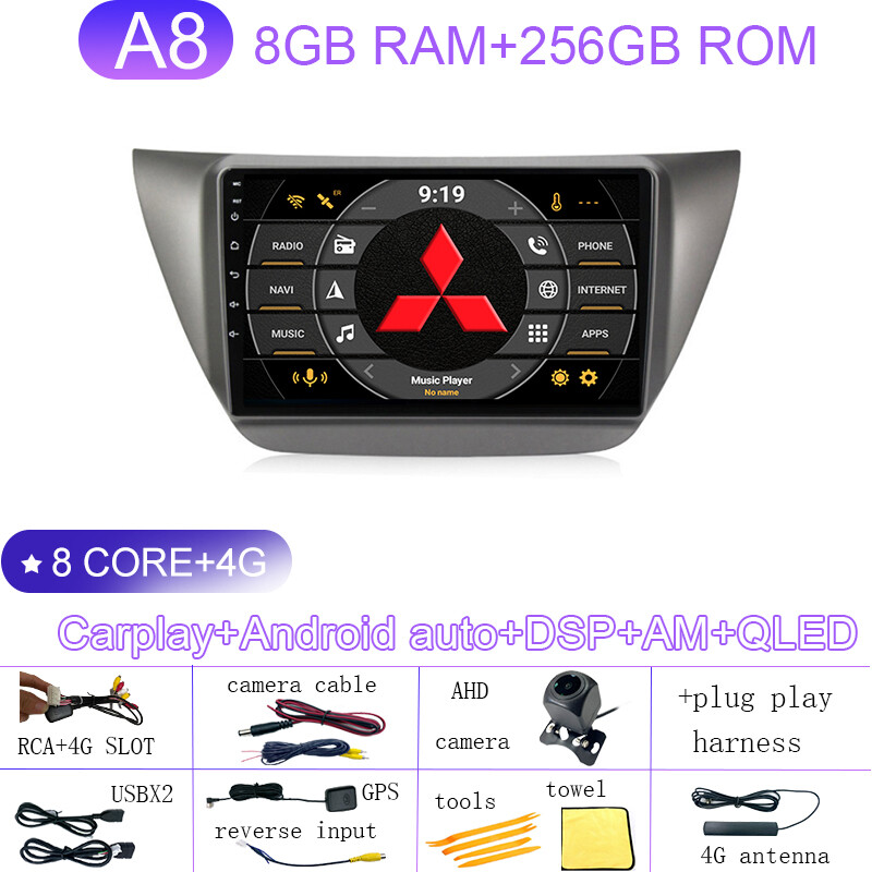 naviivgo for mitsubishi lancer 2006-2010 9inch 2 4 8GB RAM android12 OCTA CORE 4D DSP AM carplay ...
