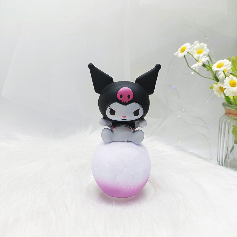 Sanrio Kuromi Melody Moon LED Light Kawaii 3D Anime Ornament Bedroom ...