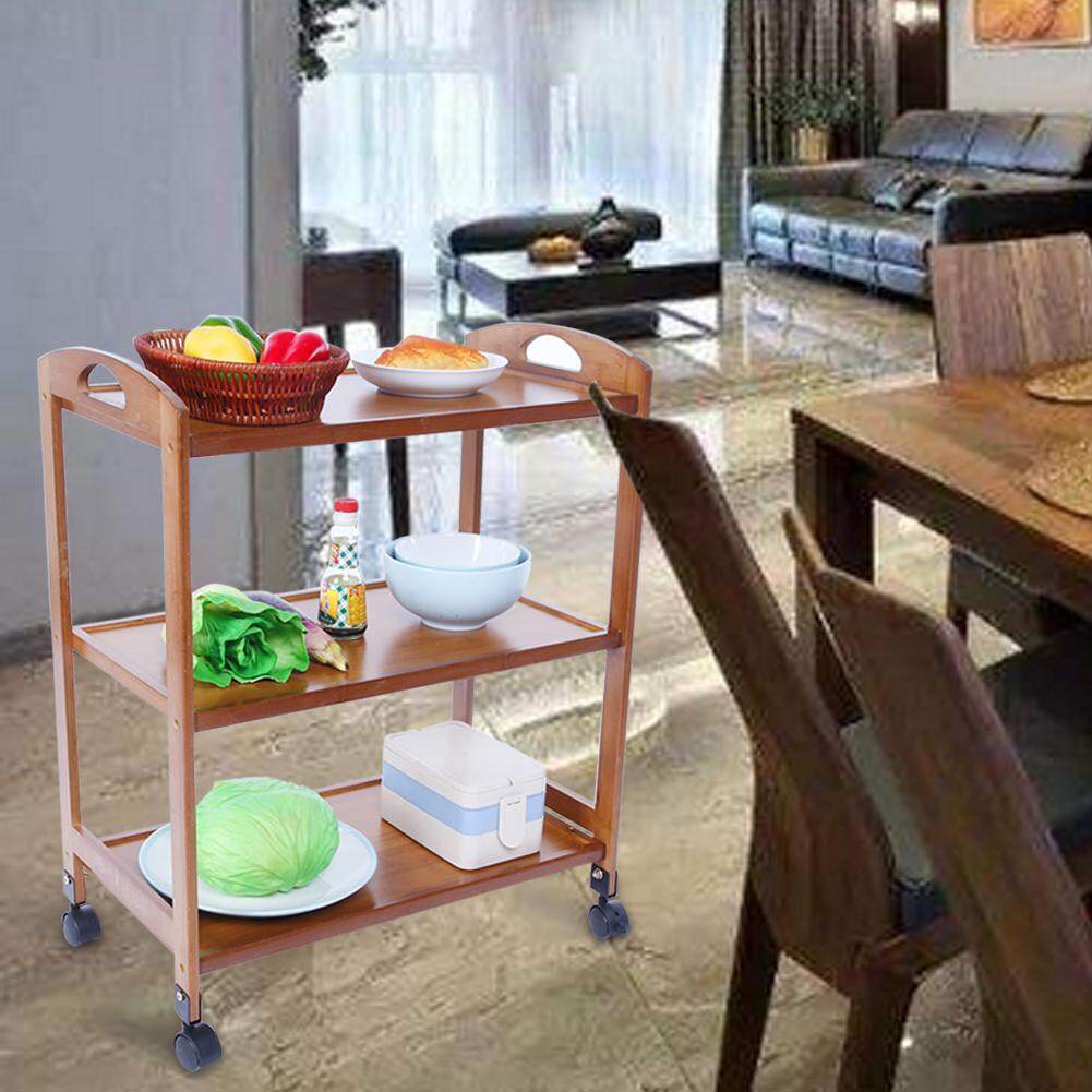 3-Tier Moveable Kitchen Trolley Rolling Storage Rack Organizer with ...
