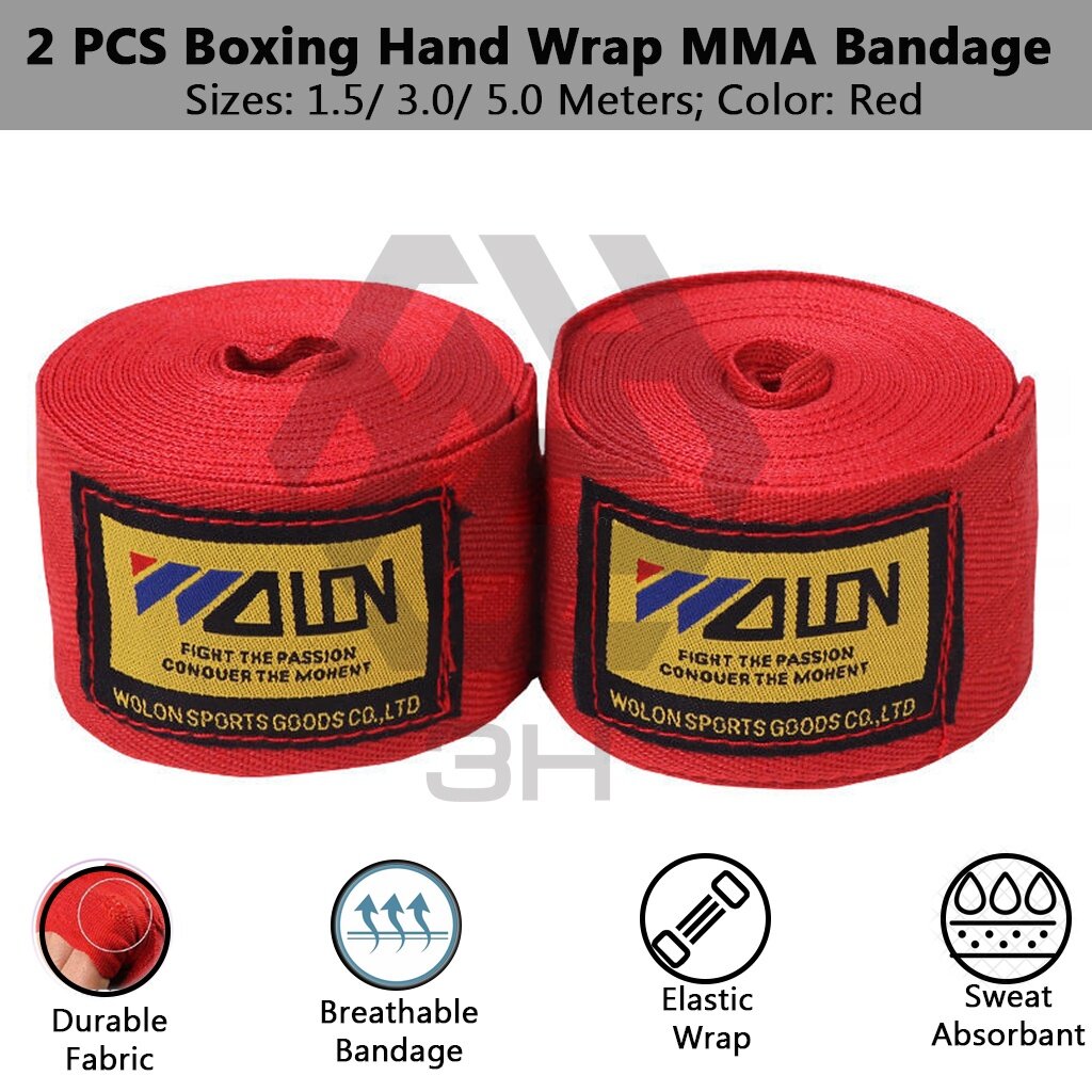 3H [2Pcs/Pack] Boxing Hand Wrap Not Elastic MMA Muay Thai Kick for ...