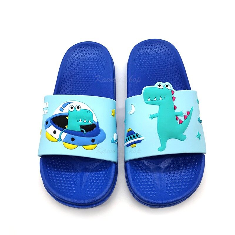 Kids Slipper Selipar Budak Dinosaur Cartoon Flip Flop Selipar Sandal ...