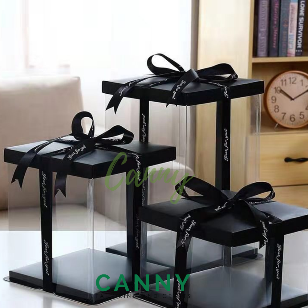 HANTARAN BOX / KOTAK HANTARAN /TRANSPARENT CAKE BOX 1 TIER / 2 TIER / 3 ...