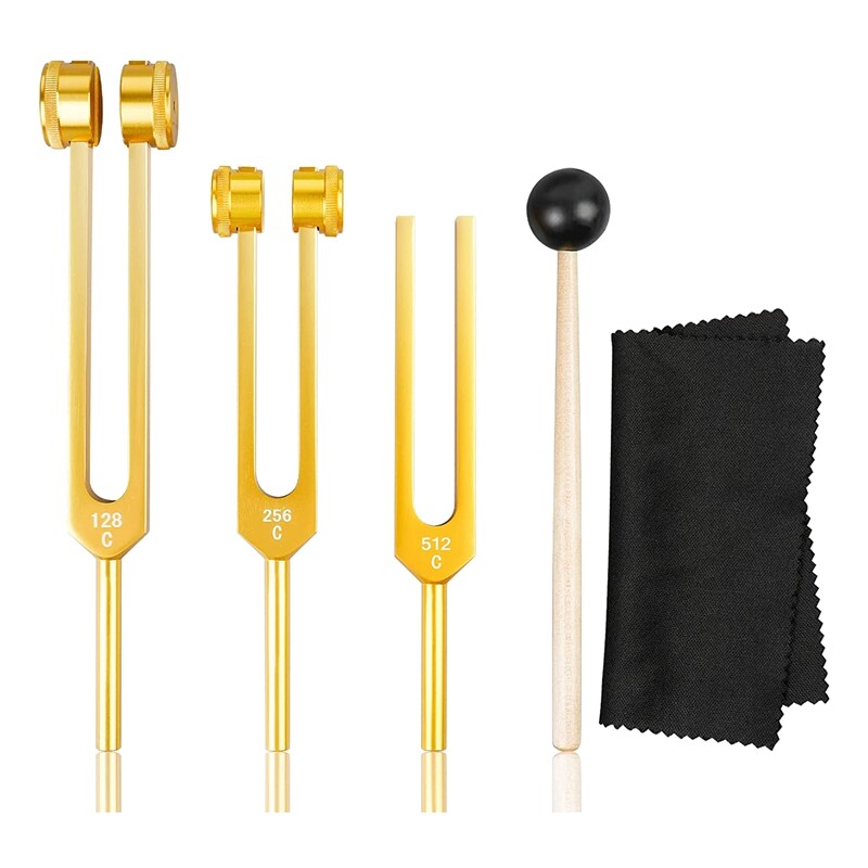 Tuning Fork Set (128Hz, 256Hz, 512Hz) Tuning Forks for Healing Chakra ...
