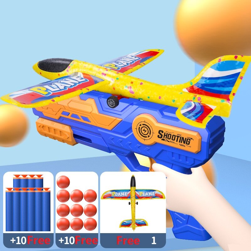 3 in 1 Soft Bullet Gun Foam Plane Launcher Airplanes aeroplane shoting ...