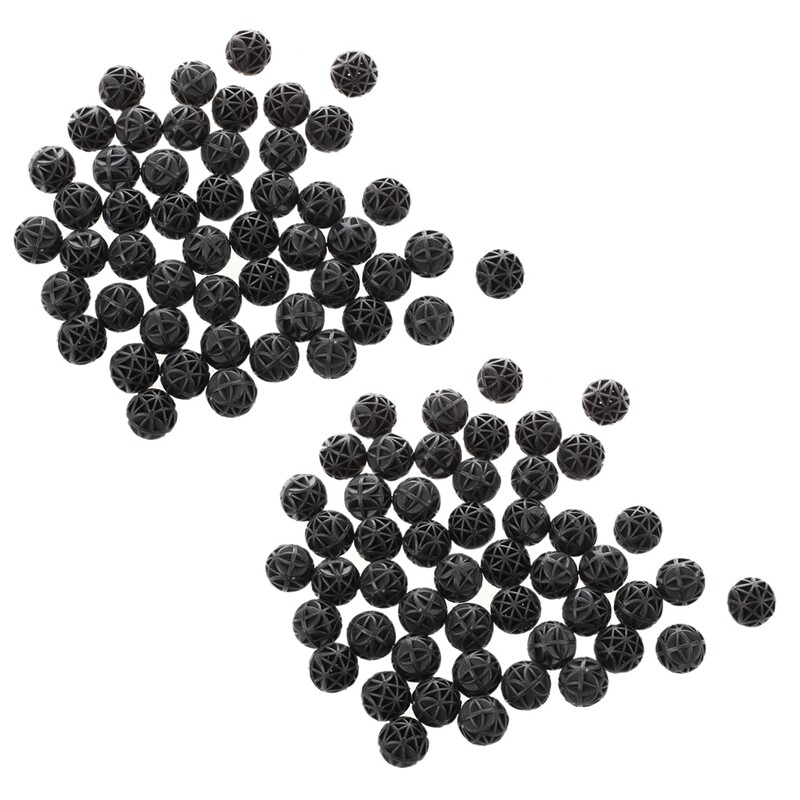 100 Pcs 18mm Diameter Black Bio Balls for Aquarium Pond Filter ...