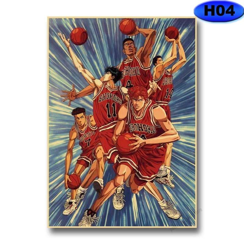Anime Slam Dunk Poster Retro Kraft Paper Posters Prints Home Decor Wall ...