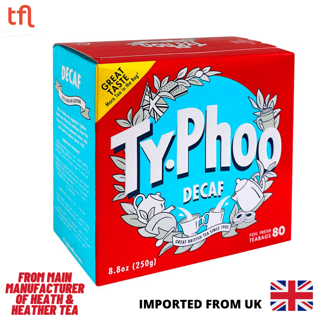 Typhoo Decaf tea ( caffeine free) - 80 sachet packed in 2 aluminum foil ...