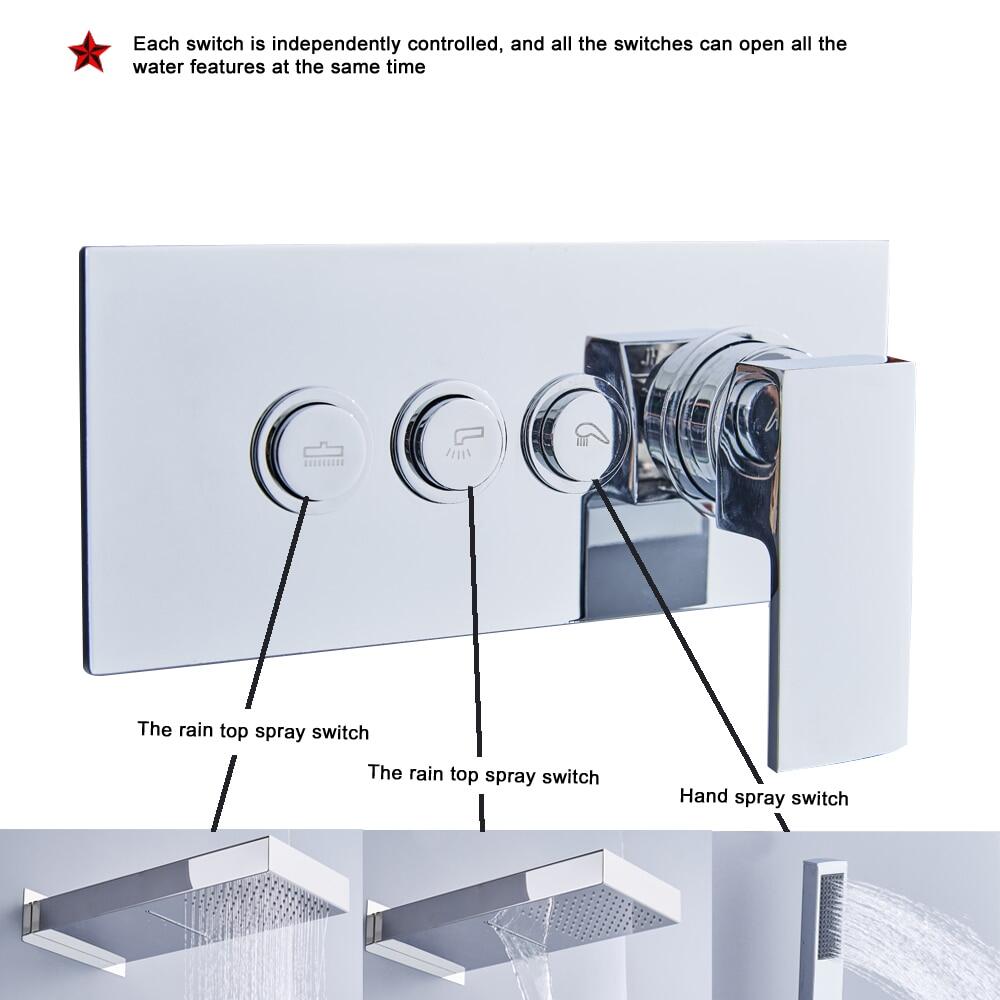 BAKALA สองหรือสามอุปกรณ์ฟังก์ชัน Bath ฝักบัวสัมผัสวาล์ว Thermo ก๊อกน้ำ ...