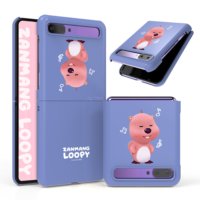 สำหรับ Galaxy Z Flip Pororo Loopy เคสแข็ง Vivid สีน่ารัก Slim K-การ์ตูน ...