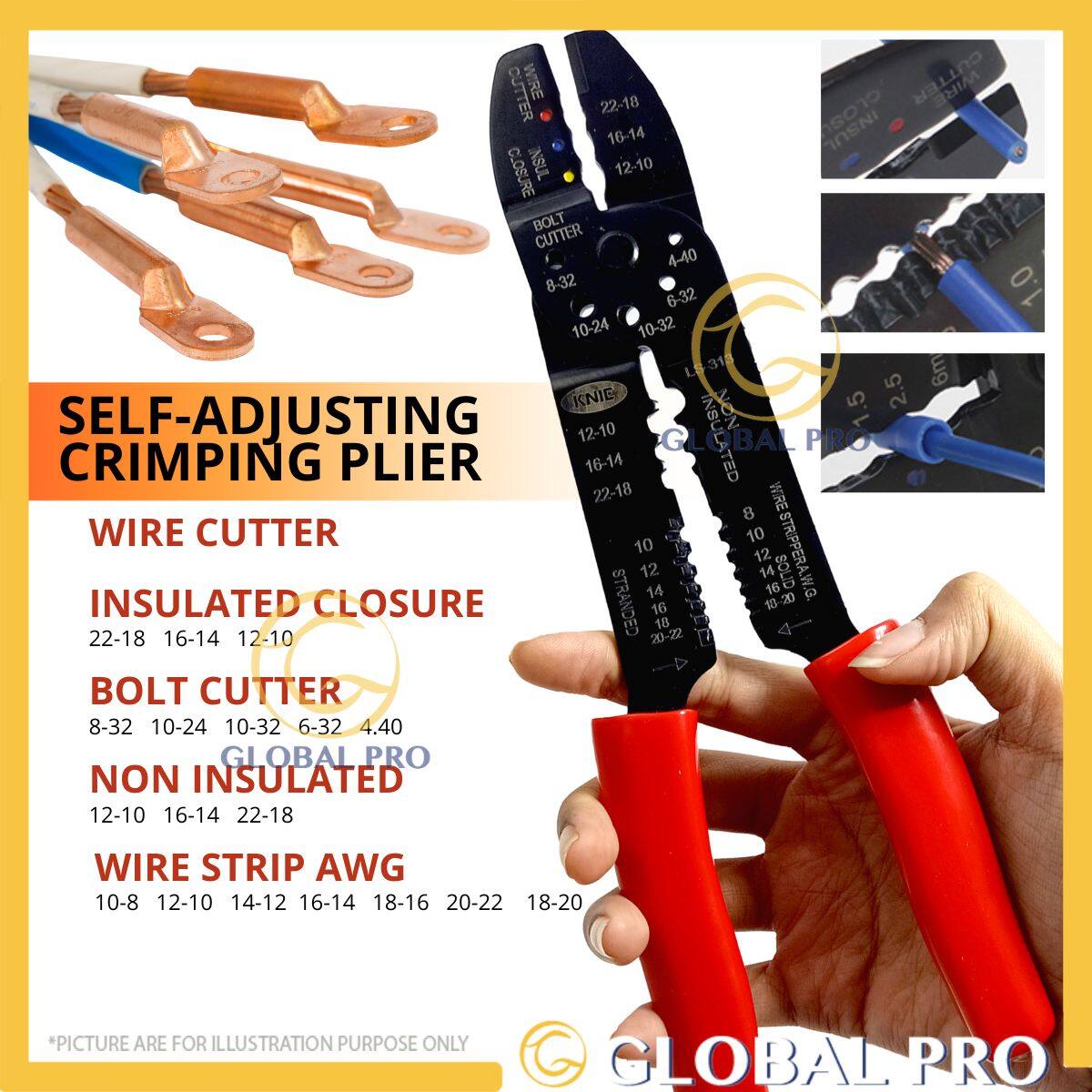 9" Multifunctional Pliers Bolt Cut Crimping Tool Pliers Combination ...