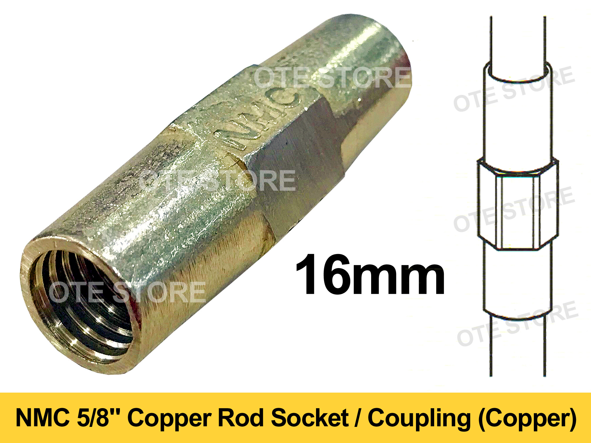 NMC Copper Lightning Conductor and Earthing Fitting (DC Metal Tape Clip ...