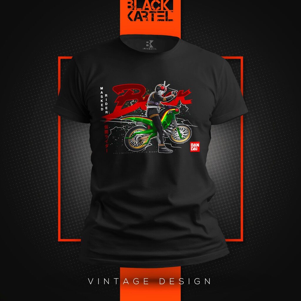 สต็อกพร้อมแล้ว! [BAJU/เสื้อยืดมาสก์ RIDER สีดำ KAMEN RIDER -SURIA BAJA ...