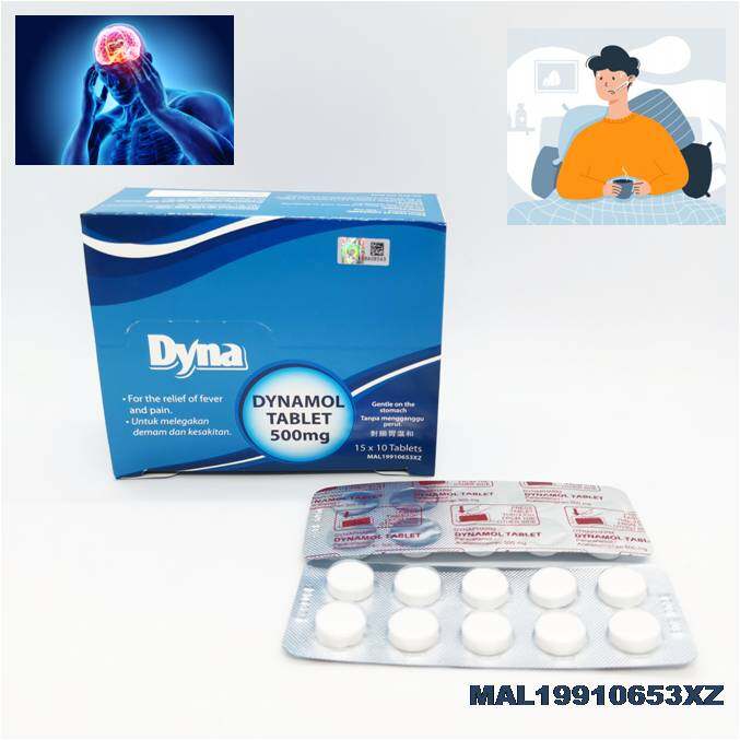 Dyna Dynamol Tablet - Paracetamol 500mg (15 X 10 Tablets) Melagakan ...