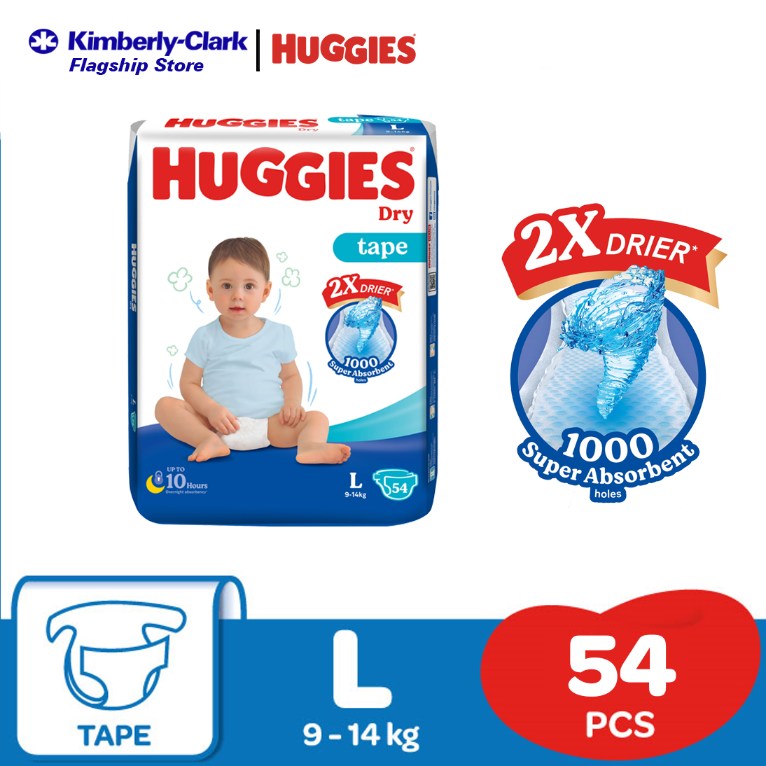 HUGGIES Dry Diapers L54 Super Jumbo pack | Lazada