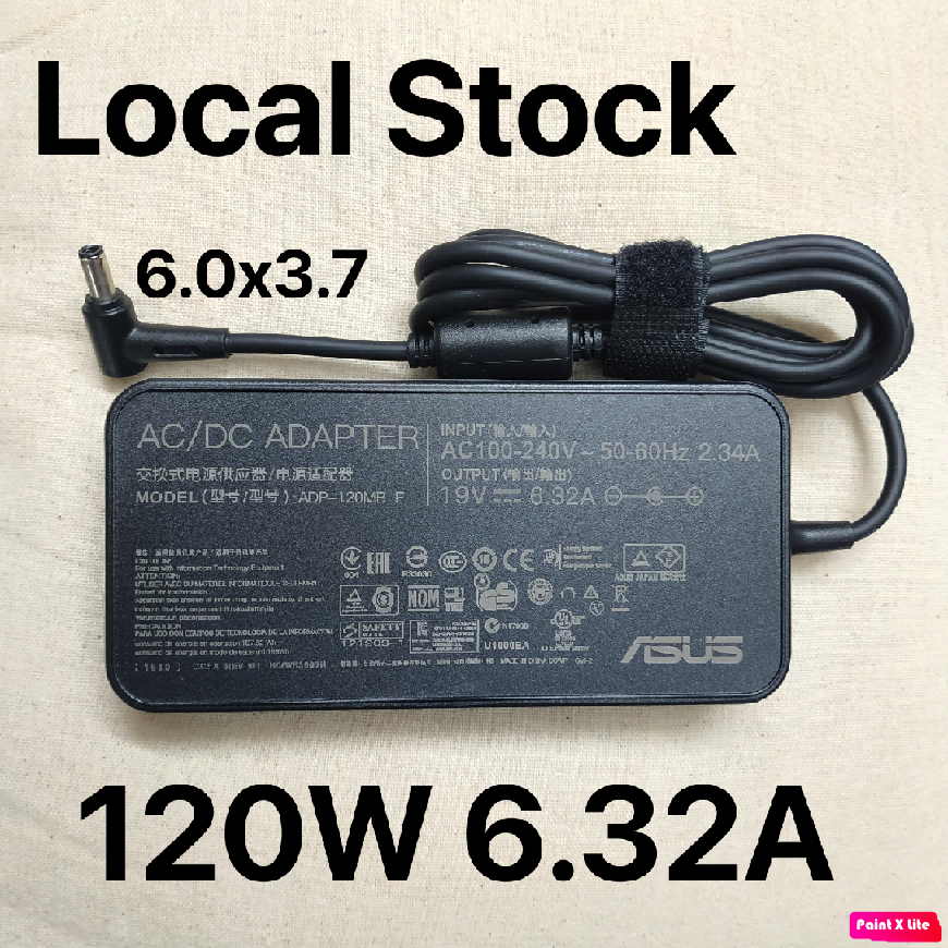 Replacement charger for Asus 120W 19V 6.32A 6.0x3.7mm for TUF Gaming ...