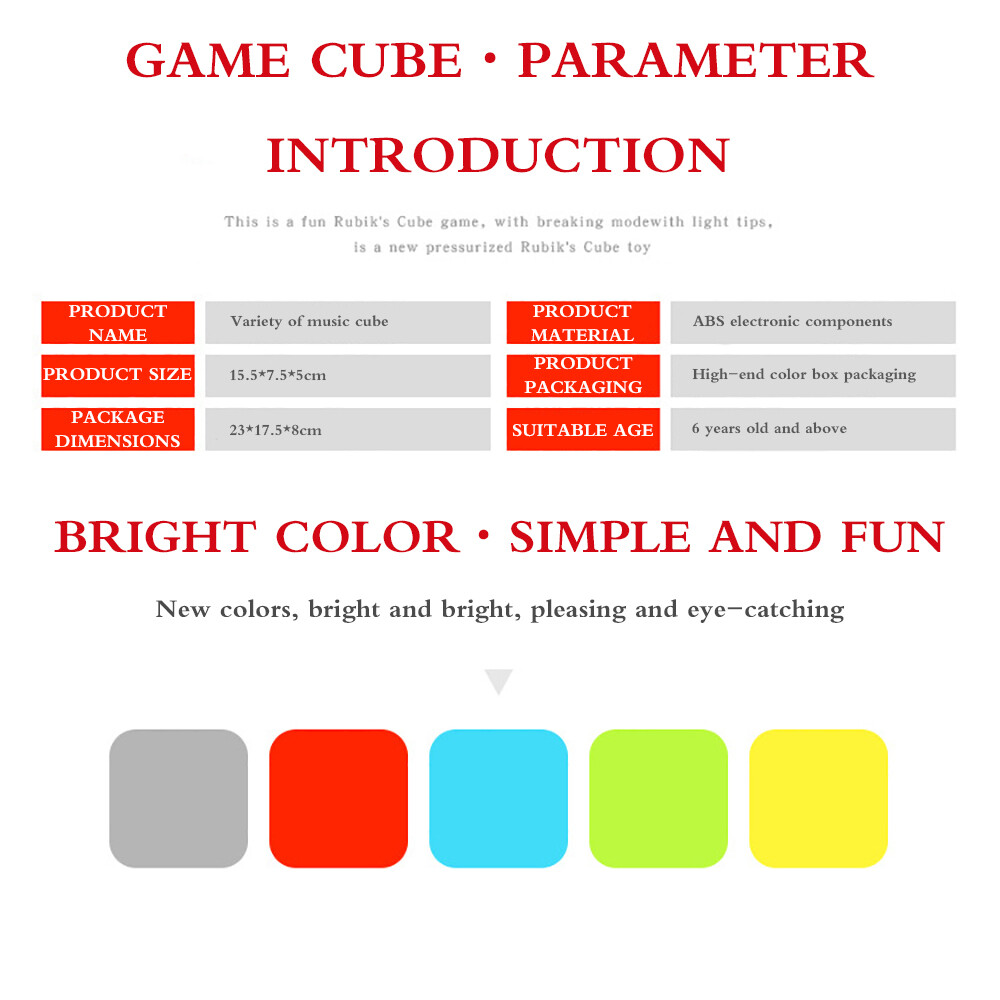 Magic Cube Electronic Music Cube Novelty Puzzle Game For Teens Kids ...