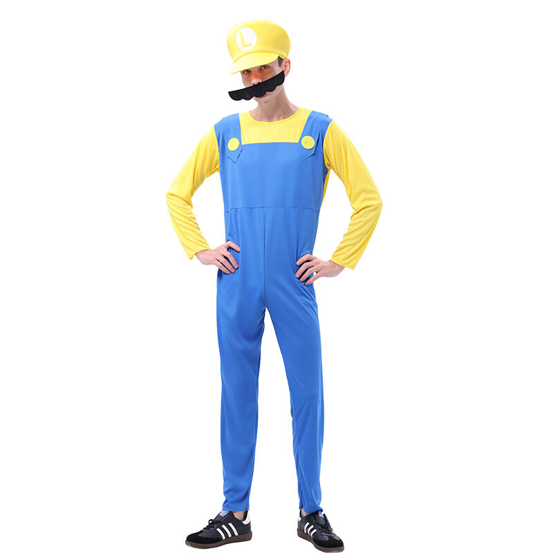 Adult Super Mario Bros Cosplay Super Mary Halloween Party Uniform MARIO ...