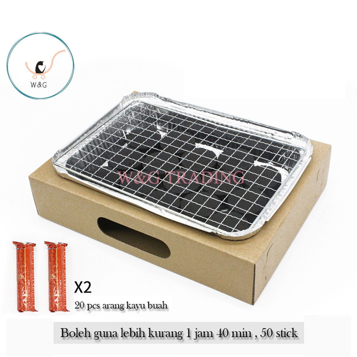 [WG] One Time BBQ Grill Set Charcoal | Lazada