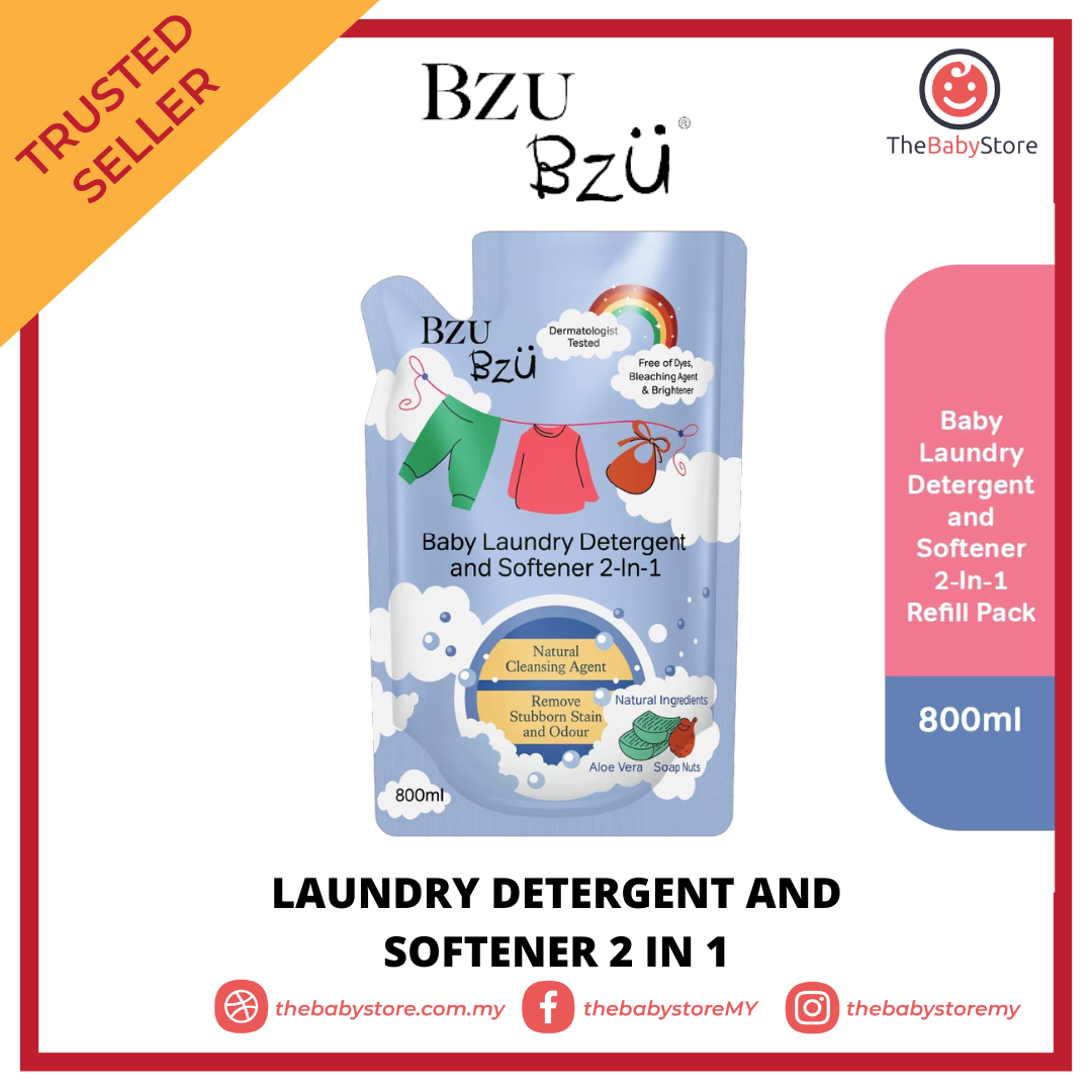Bzu Bzu Baby Laundry Detergent and Softener 2-in-1 800ml | Lazada