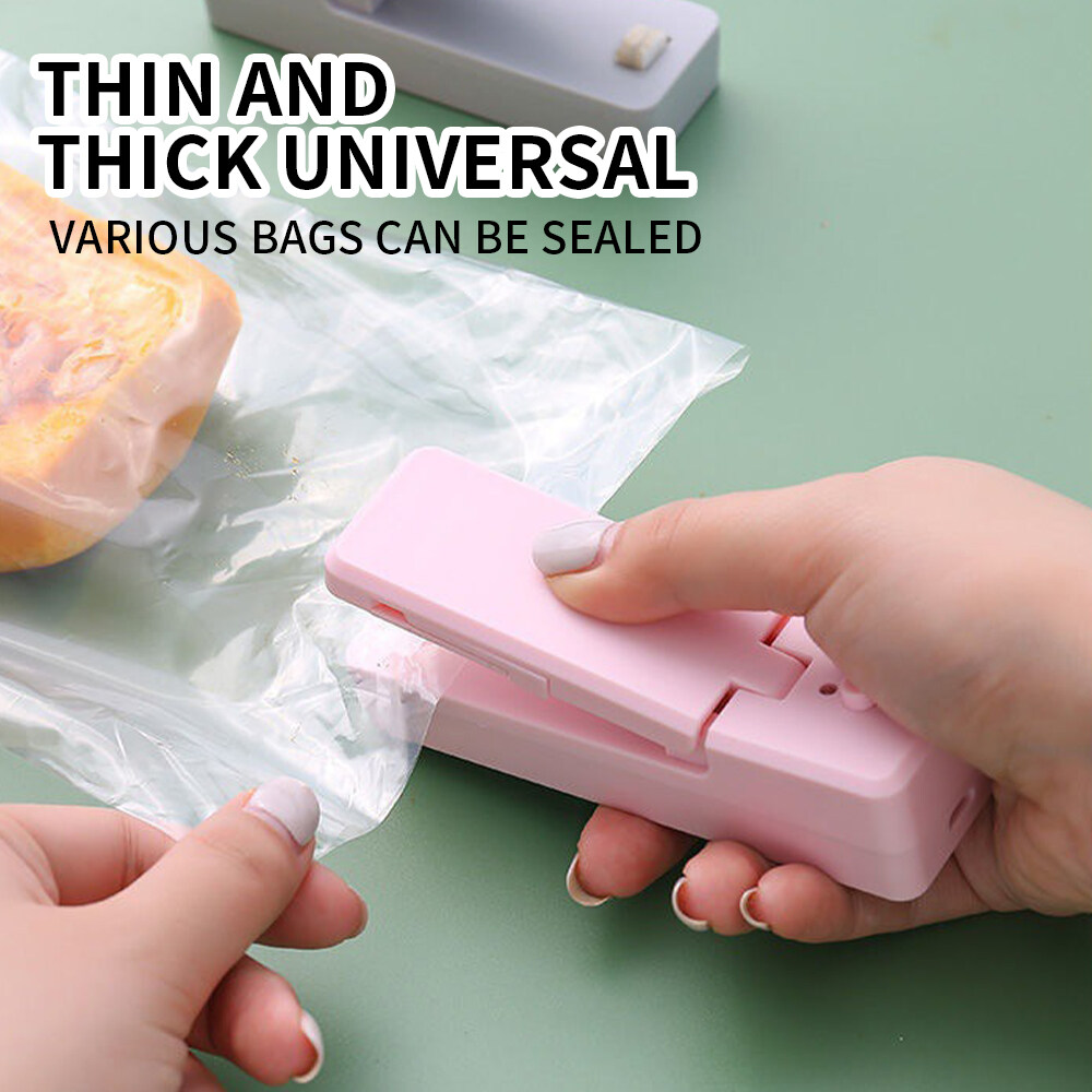 Mini Bag Sealer 2-In-1 Portable Heat Sealers Rechargeable Handheld Vacuum Heat Sealers & Cutter ...