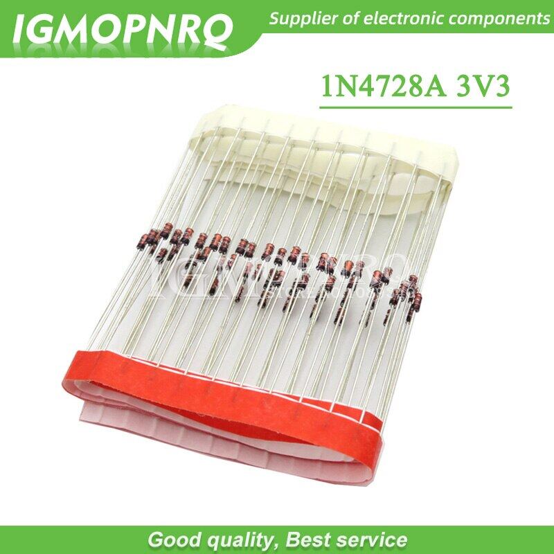 100PCS ไดโอด Zener 1W 3.3V 1N4728A 3V3 1N4728 DO 41 1W ไดโอด Zener - qinbi86 - ThaiPick