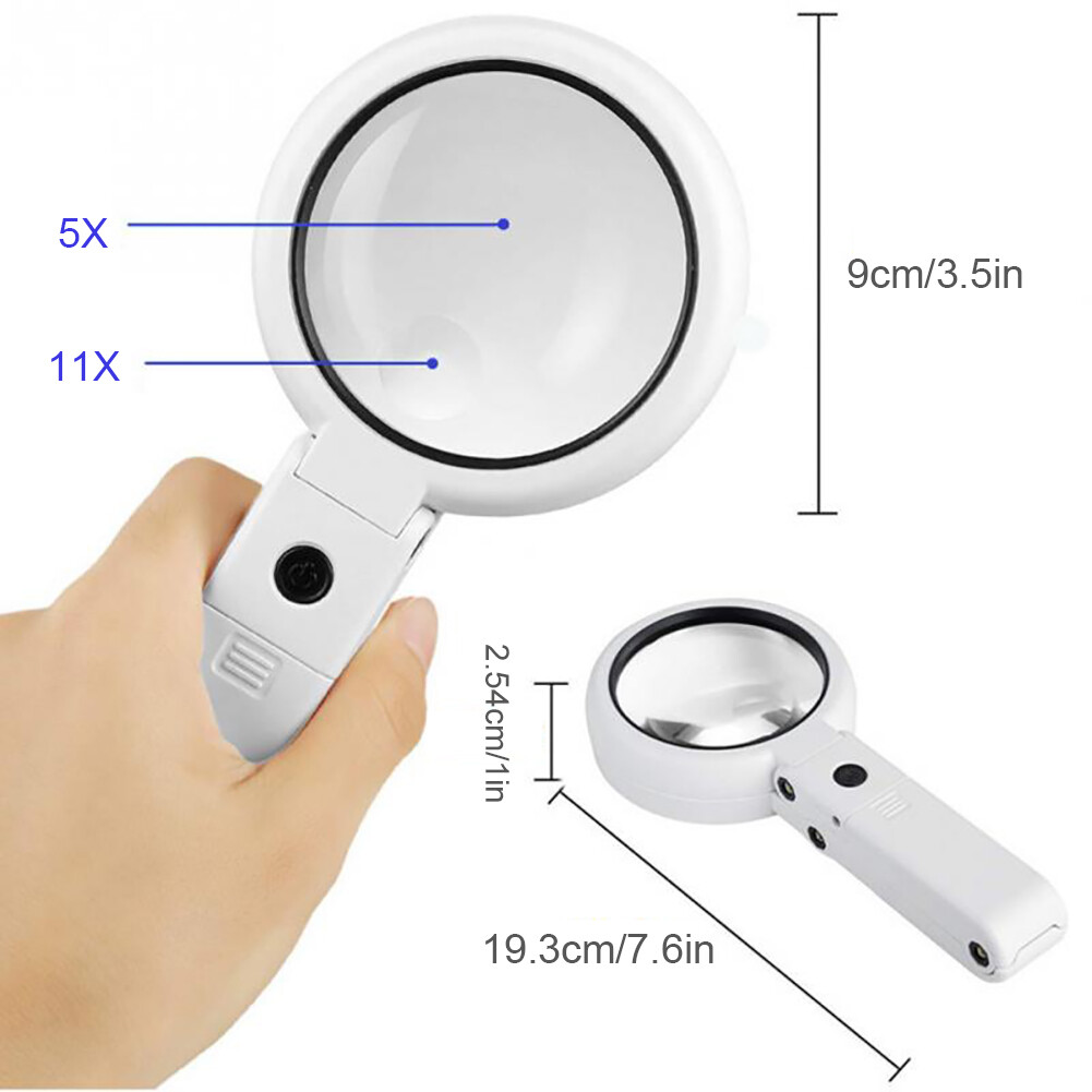 5X 11X Magnifying Glass Dual Use Table Lamp Super Bright Stand Non Slip ...