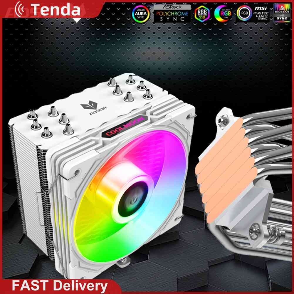 ARGB Cooling CPU Cooler Fan 6Heat Pipe PWM Radiator Hydraulic Bearing ...