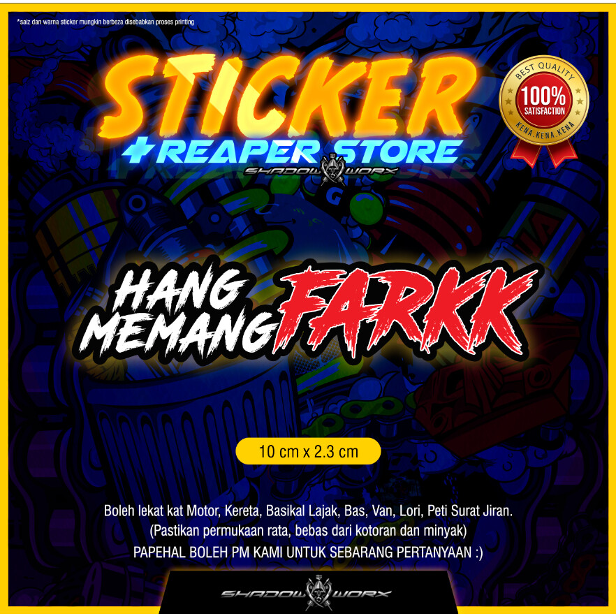 STICKER HANG MEMANG FARKK | Lazada