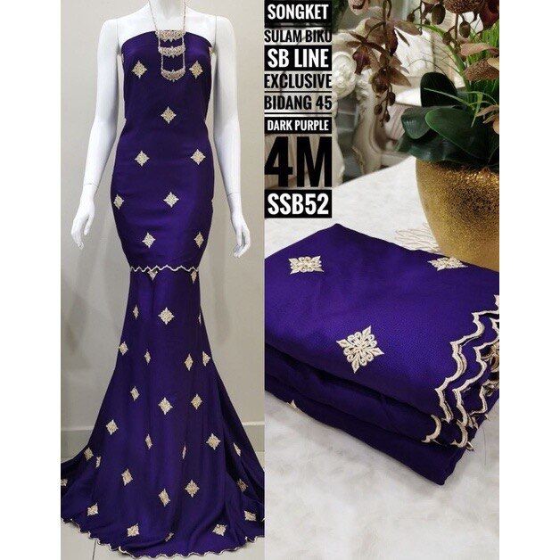 KAIN PASANG SB LINE SULAM BIKU, SONGKET VIRAL, RAYA 2022 LATEST | Lazada