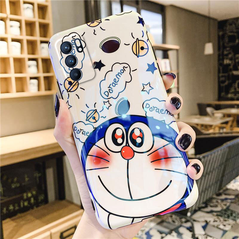Doraemon Phone Case OPPO Reno6Z Reno 6 Pro 2021 Shiny Blue-Ray Cute Cat ...