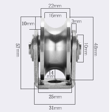 Heavy Duty 304 Stainless Steel Sliding Gate Roller Wheel Double Bearing ...