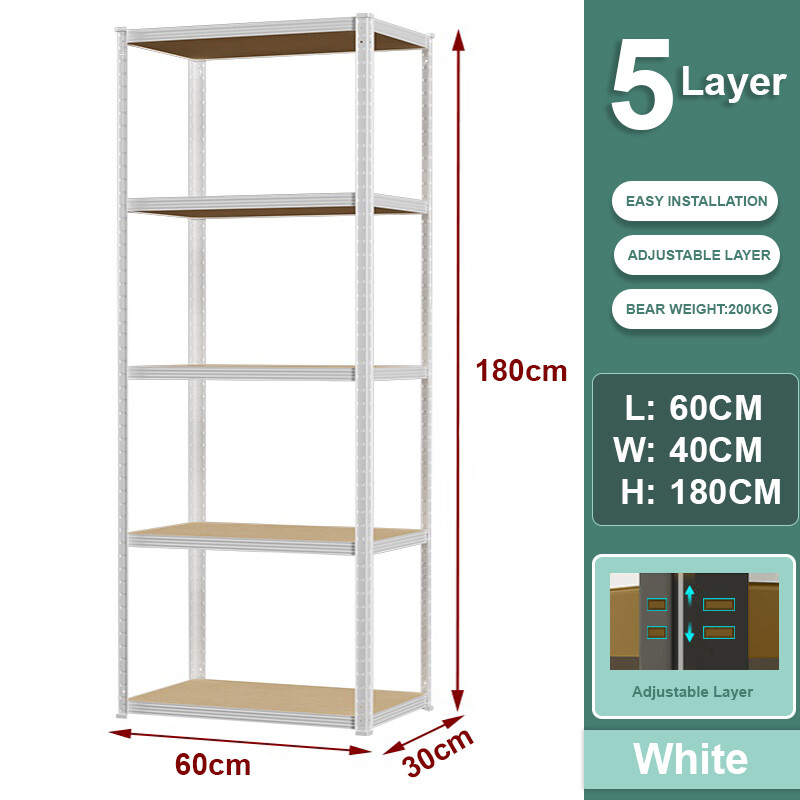 💖Adjustable💖4/5 Tier Metal Boltless Rack Home kitchen Store Storage ...