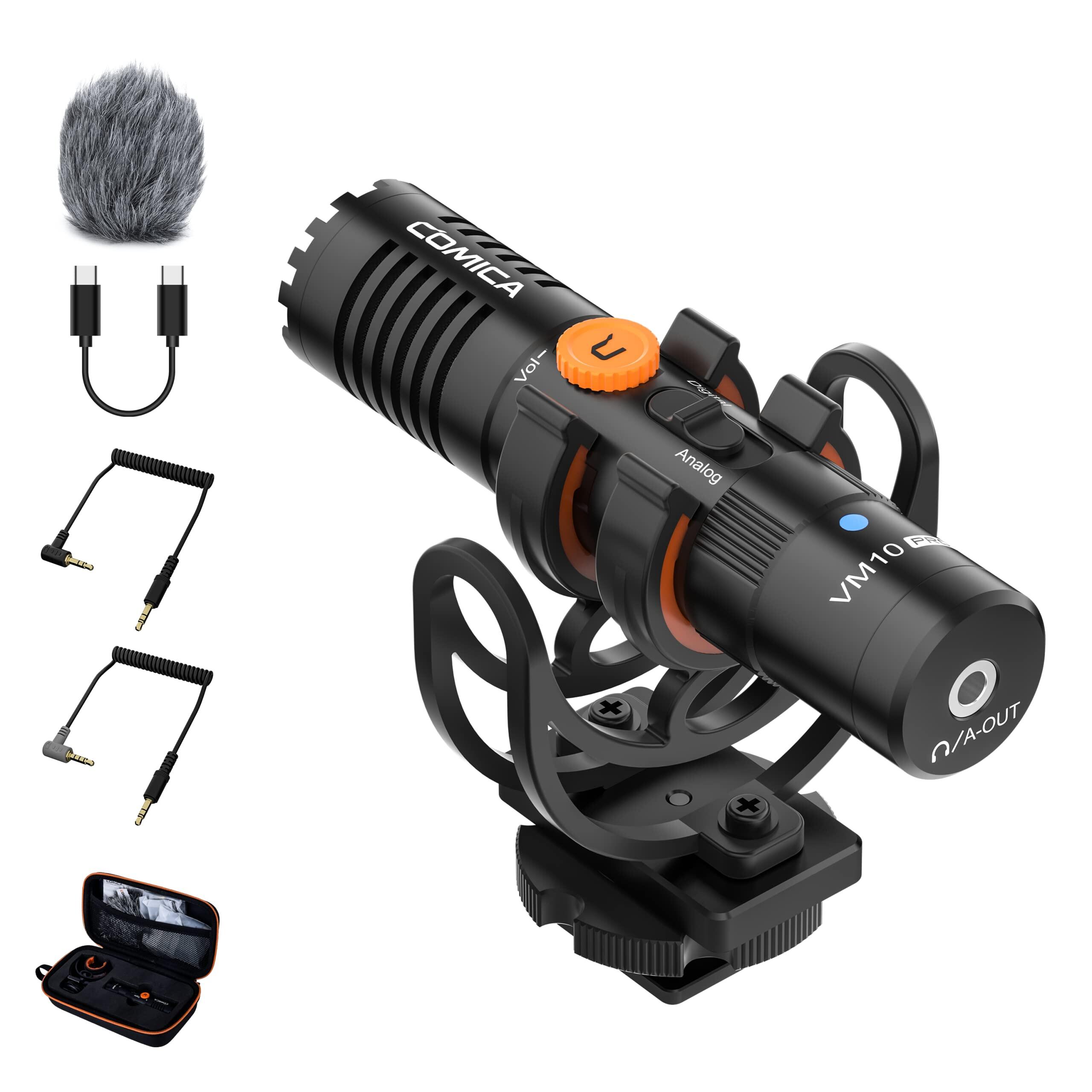 Comica VM10 Pro Camera Microphone with Shock Mount, Gain Control and ...