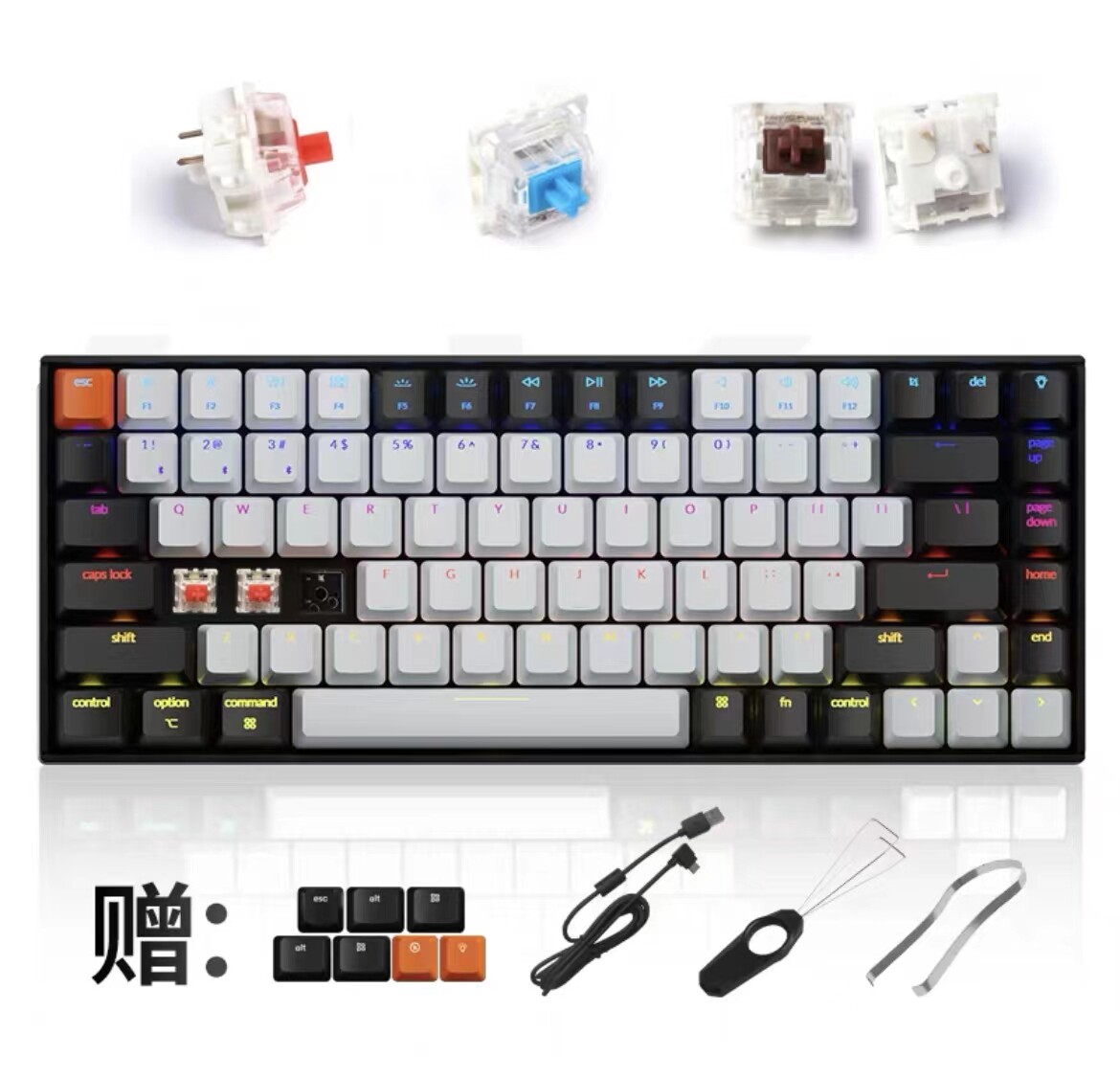 Keychron K2 V2 Keyboard Nirkabel Bluetooth, Keyboard Kompak dengan ...