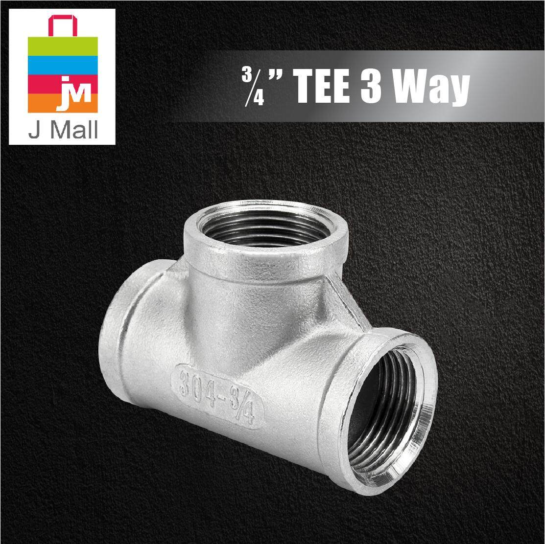 JMALL Stainless Steel SUS304 Pipe Fitting Tee Elbow Nipple Socket 3/4 ...