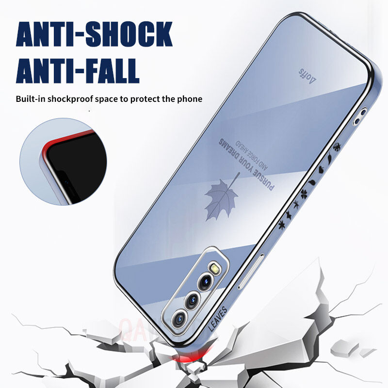 QAWSEDR Maple Leaf ชุบสำหรับ VIVO Y20 Y20s Y20a Y20sg Y20i Y11s Y12s ...