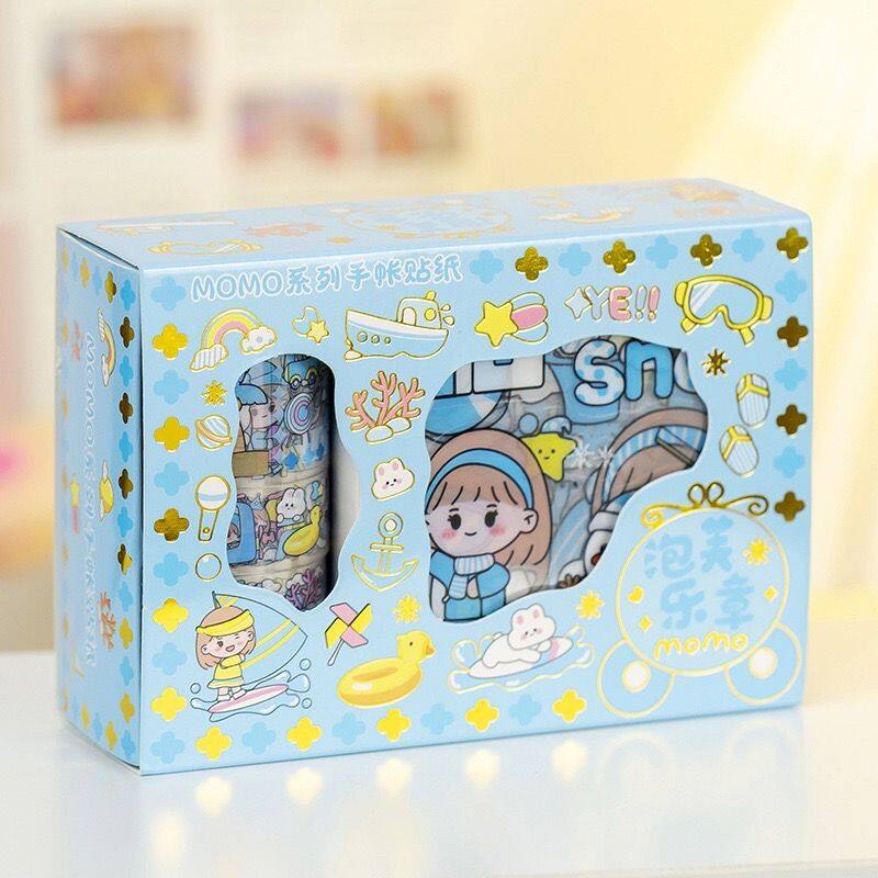 Ready stock-200 Pcs/Box Cute Girl Cartoon Stickers Washi Stickers Cute ...