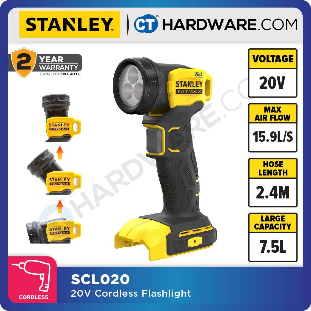 STANLEY 20V FATMAX® CORDLESS FLASHLIGHT WITH 140 LED LUMENS ( SCL020-KR ...
