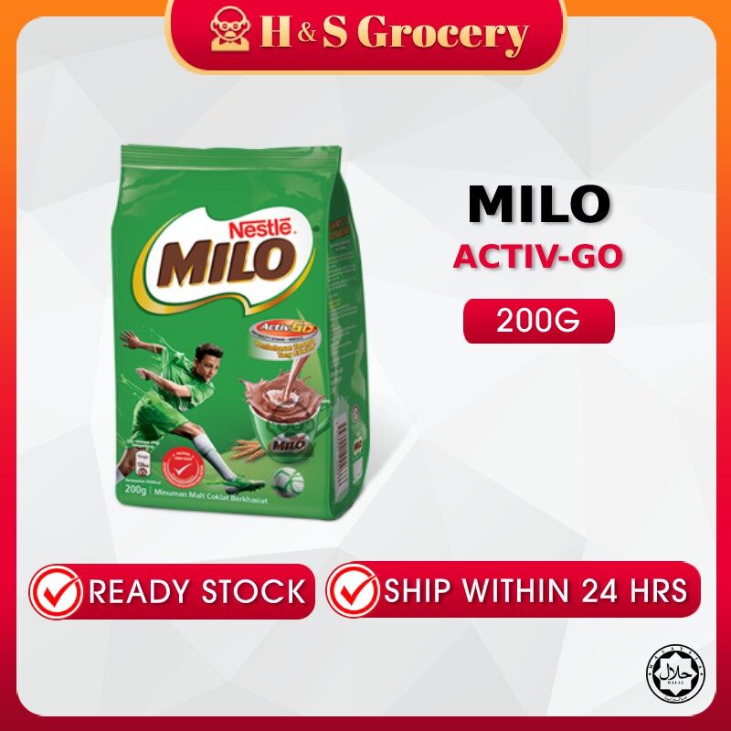 NESTLÉ MILO Activ-Go Chocolate Malt Powder 200g [Halal] [READY STOCK ...