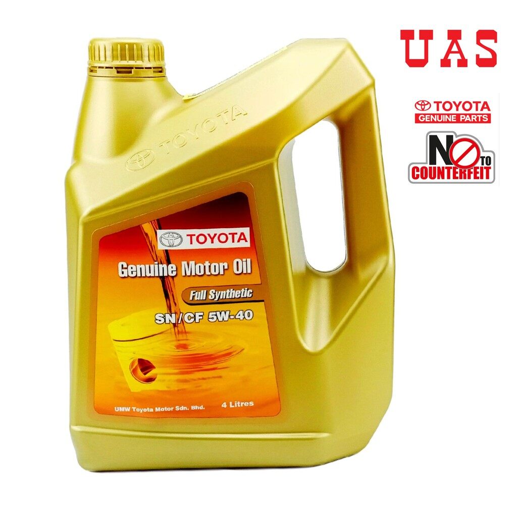 TOYOTA 5W40 Fully Synthetic Engine Oil 4Litre SN/CF | Lazada