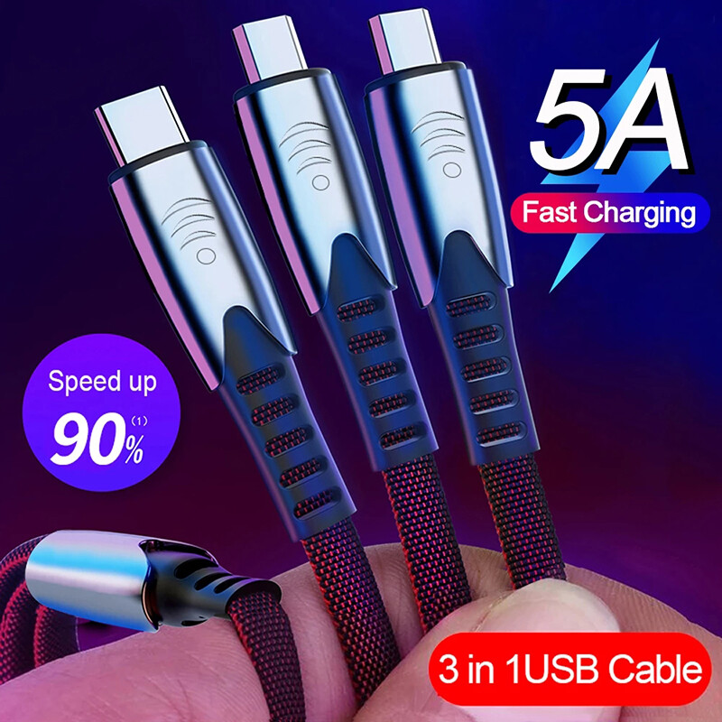 5A Fast Charging 3 In 1สาย USB Multi Quick ที่ชาร์จไฟไมโครยูเอสบีประเภท ...