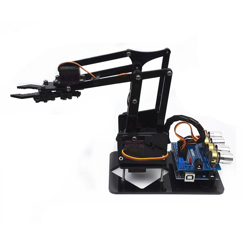 DIY Acrylic Robot Arm Robot Claw for Arduino Kit 4DOF Toys Mechanical ...