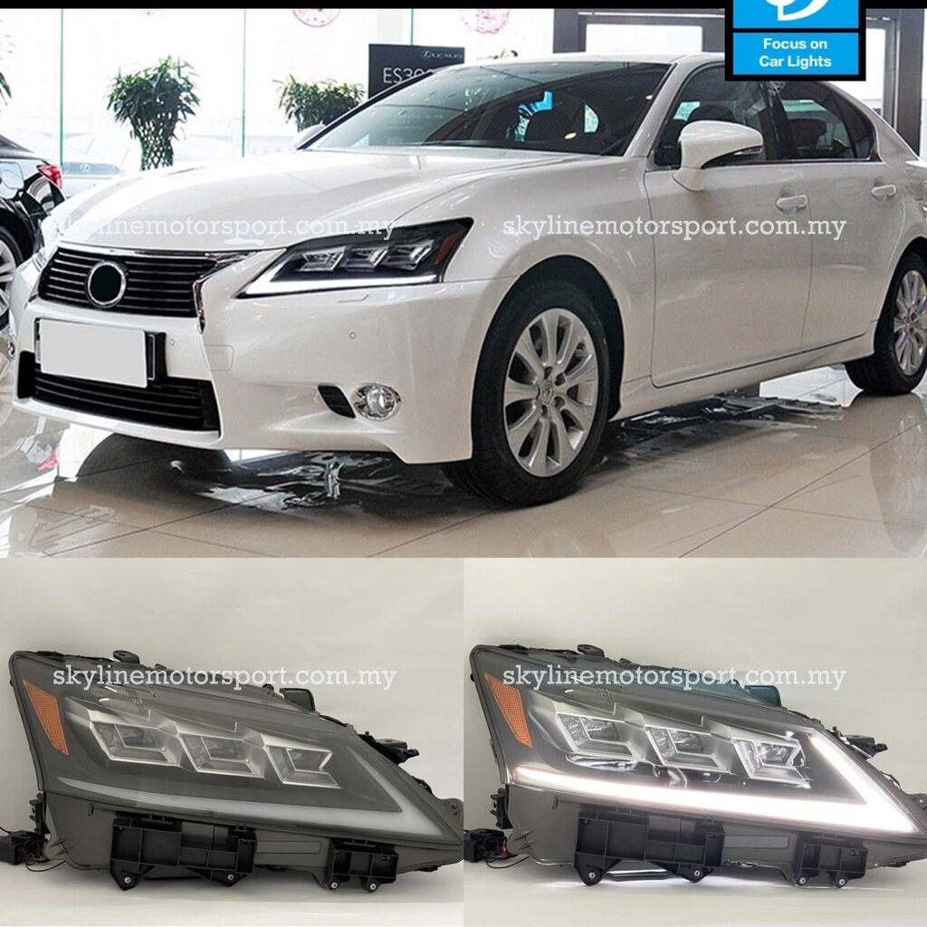 Lexus GS250 GS350 Head Lamp Full Projector DRL LED Black 2012-2015 | Lazada