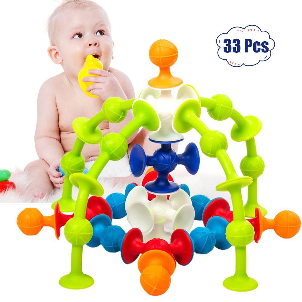 DIY Silicone Building Blocks Educational Toys for Kids Funny Suction ...