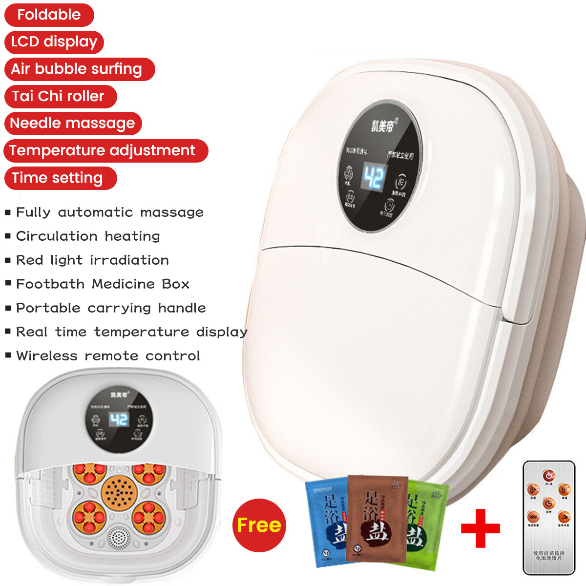 Electric foot bath barrel Foot massage foot bath machine Collapsible ...