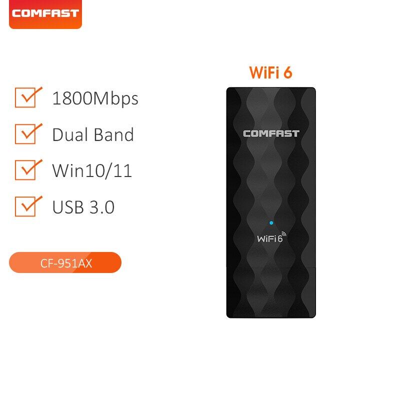 COMFAST Wifi 6 USB Adapter 5G Dual Band Wireless Network Card for ...