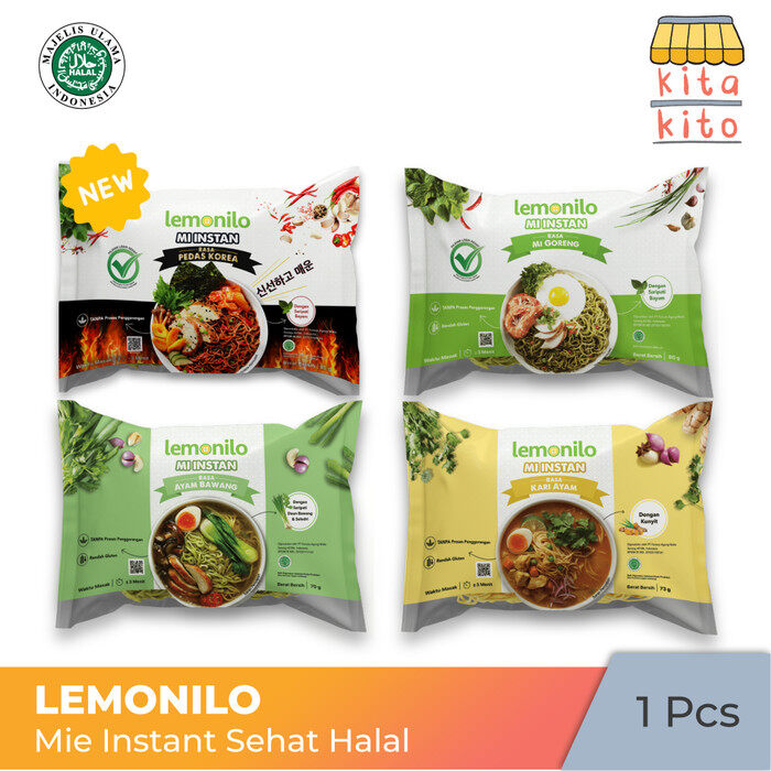 Mie Lemonilo Mie Instant Sehat (Goreng-Pedas Korea-Kari-Ayam Bawang ...
